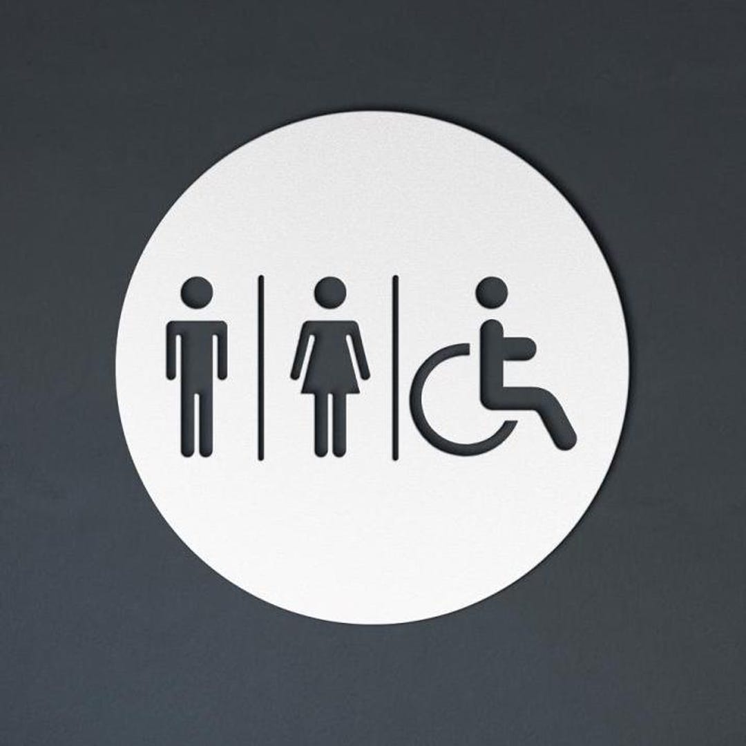 Handicap Restroom Sign, Metal Restroom Sign, Handicap Toilet Signs ...