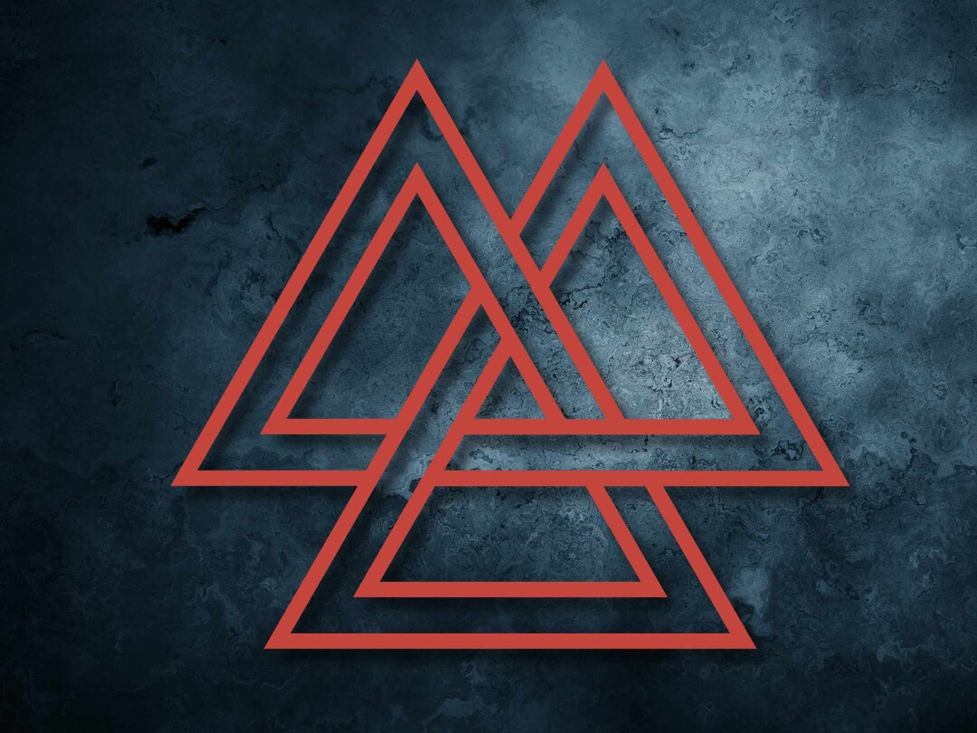 Sacred Geometry Valknot Nordic Metal Wall Art, Norse Symbol Symbols of ...