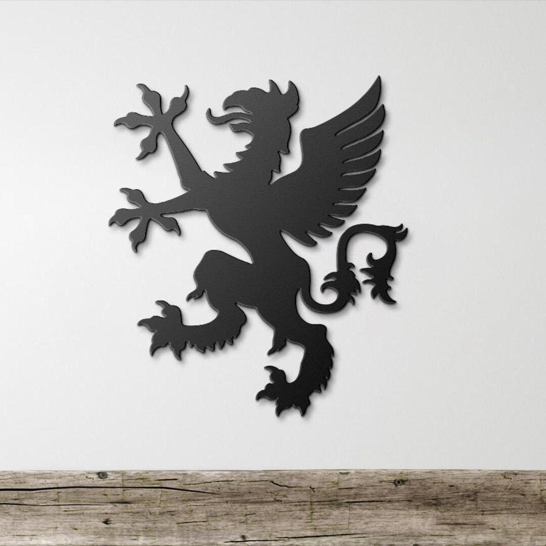 Mythology Griffin Metal Wall Art, Eagle Griffon Wall Art, Heraldic Lion ...