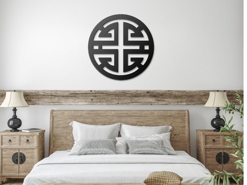 Shou Longevity Metal Wall Art: Chinese Symbol, Feng Shui Decor - Etsy
