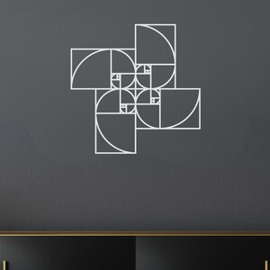 Golden Ratio Metal Wall Art Fibonacci Spiral Sacred Geometry Sign ...
