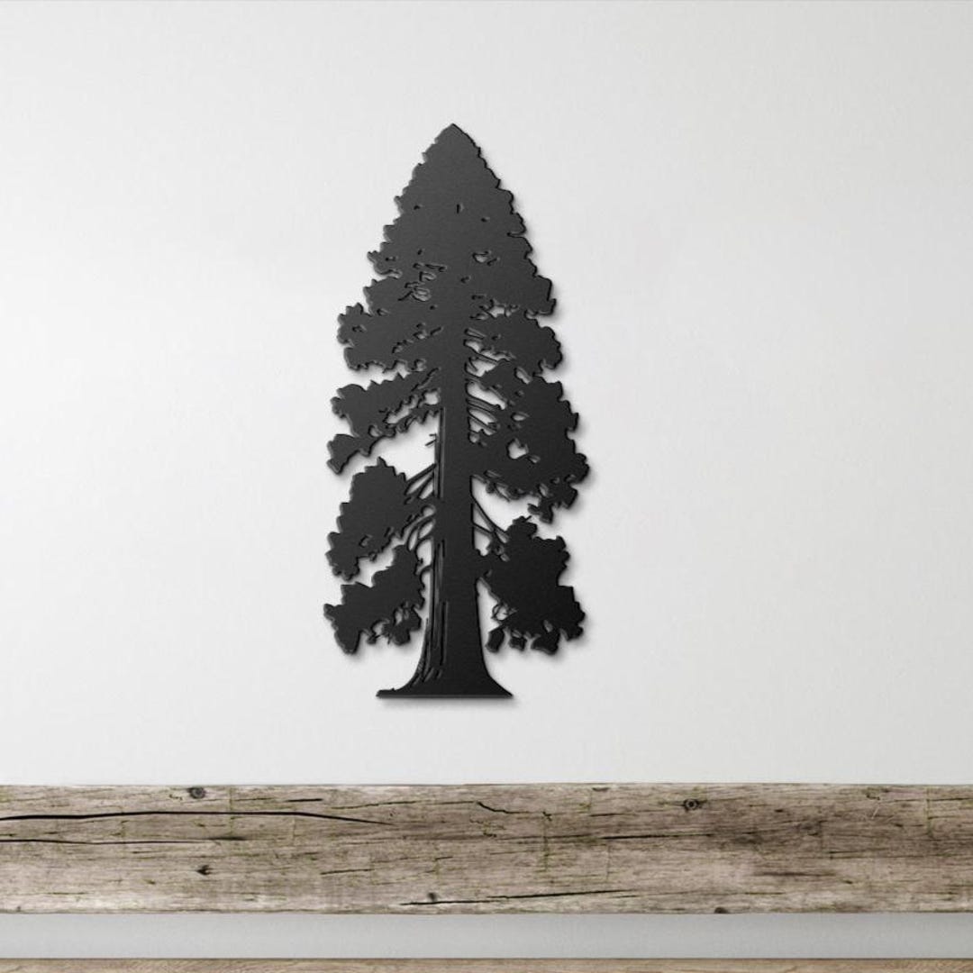 Giant Sequoia Redwood Metal Tree Art Metal Wall Art, Outdoor Rustic ...