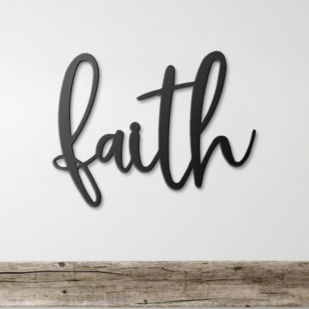 Christian Faith Metal Wall Art, Faith Gift Wall Decor, Christian Decor ...