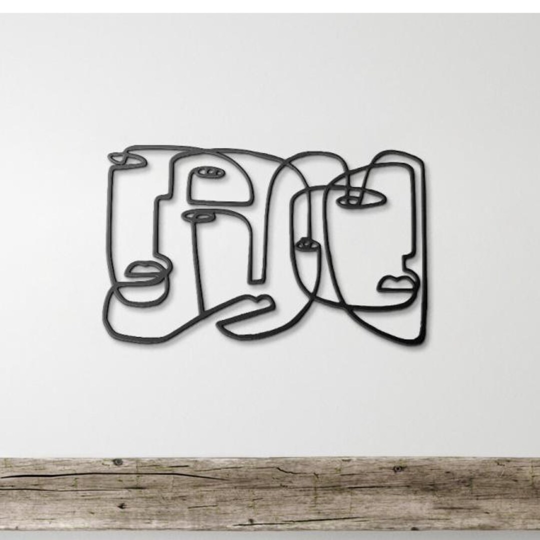 Pablo Picasso Faces Metal Wall Art, Picasso Metal Line Art, Unique Wall ...
