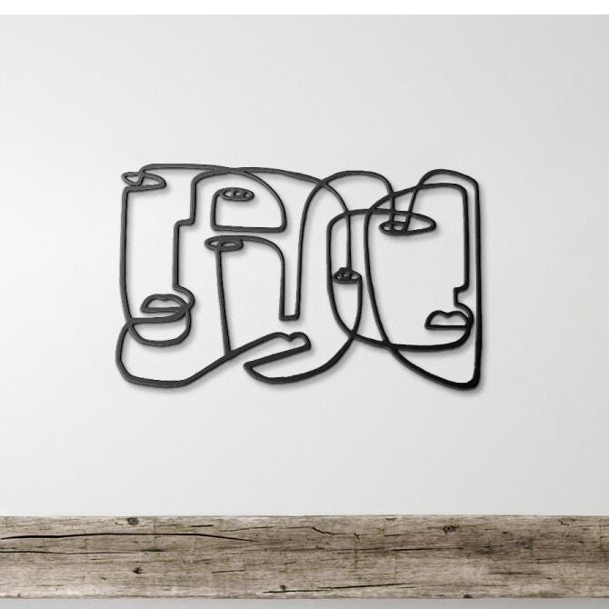 Pablo Picasso Faces Metal Wall Art, Picasso Metal Line Art, Unique Wall ...