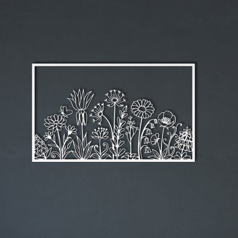 Wildflower Metal Wall Art: Floral Kitchen Decor, Spring Gift - Etsy