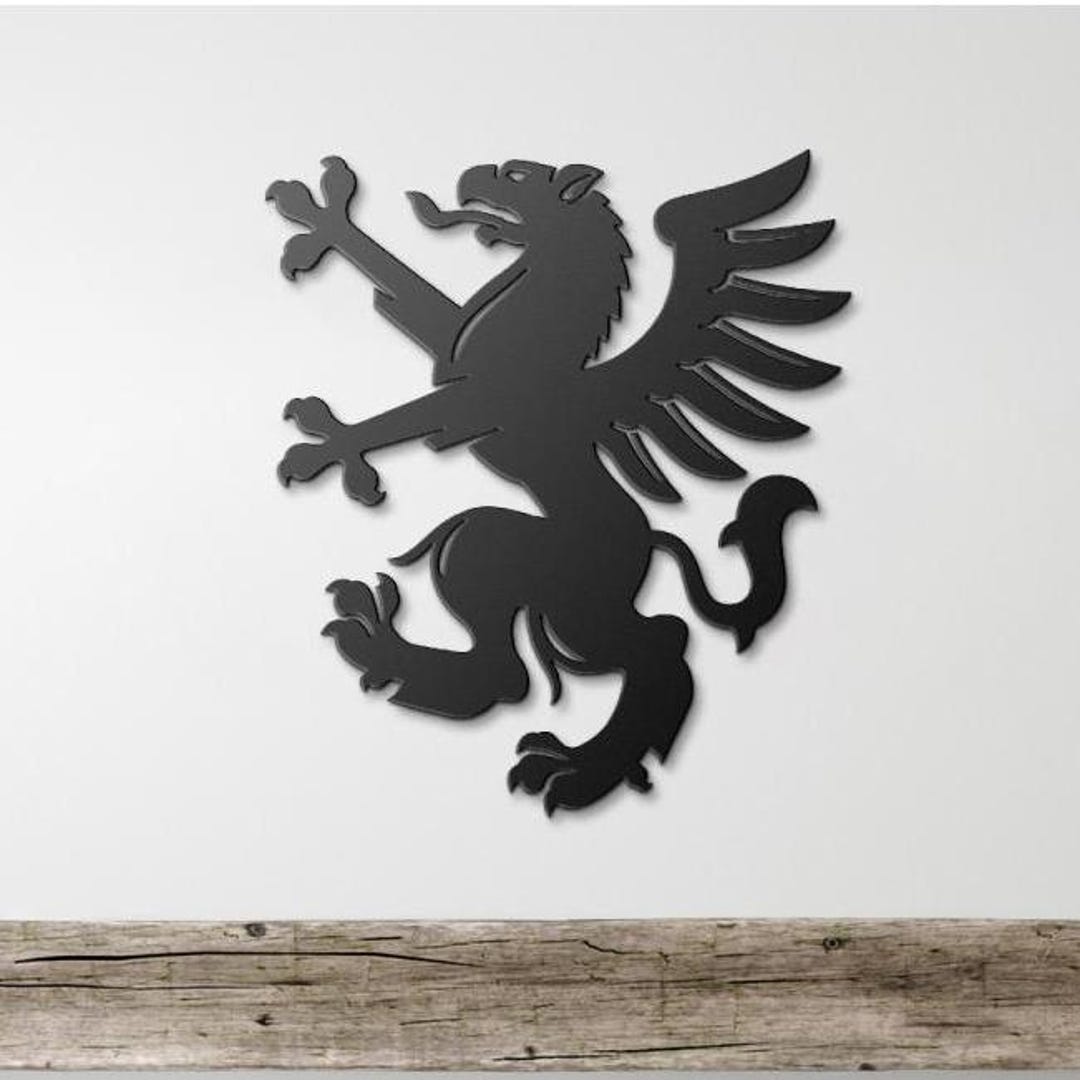 Griffin, Griffon Wall Art, Metal Wall Art, Gryphon Wall Decor, Mythical ...