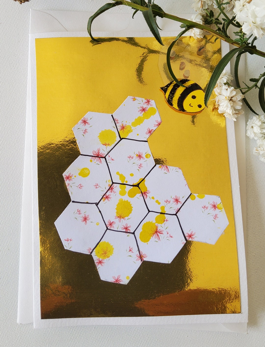 Bee Birthday Cards/ Cute Bee Cards/ Honeycomb Greetings - Etsy