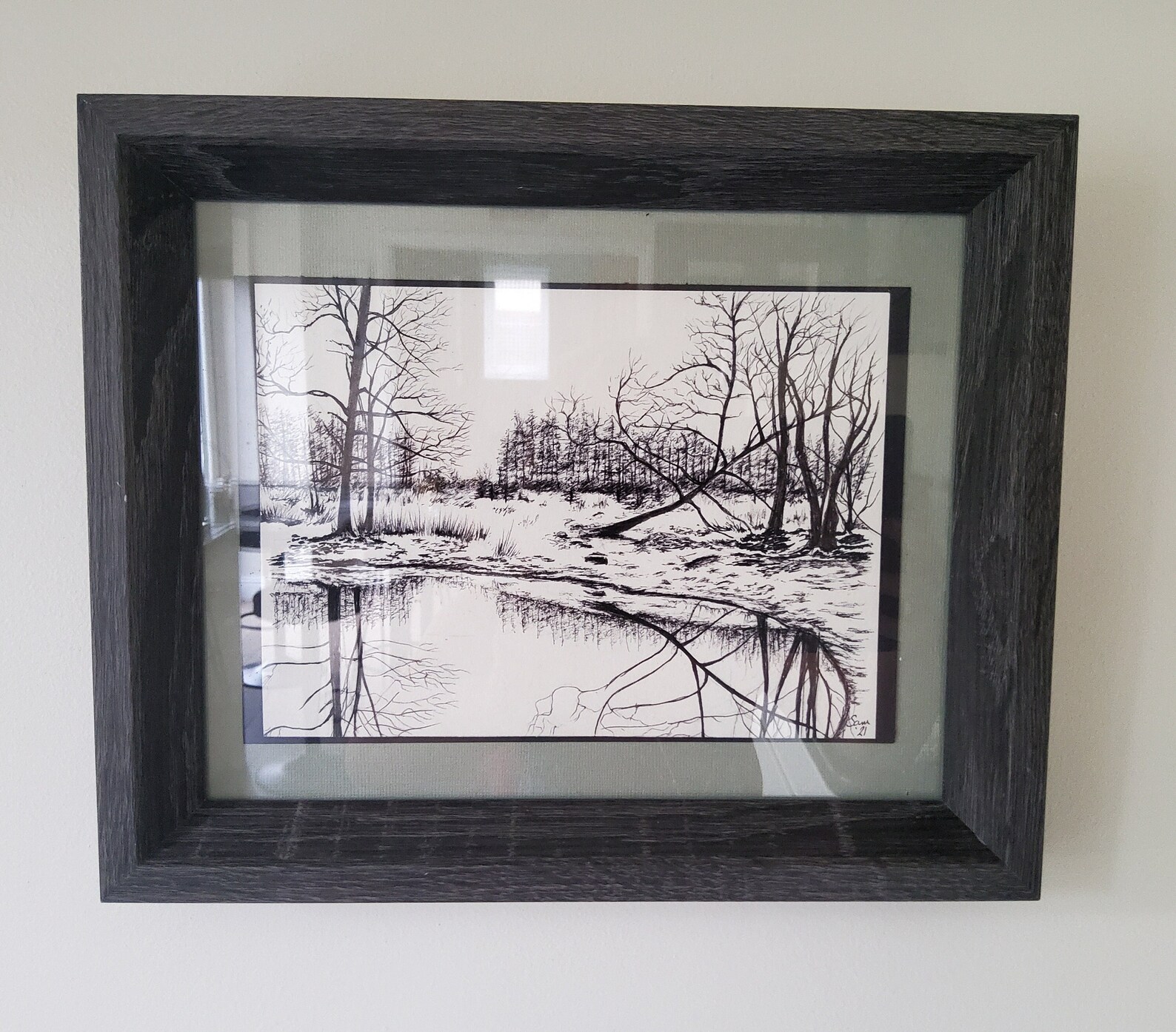 Individual Pen and Ink Drawing in Frame - Etsy