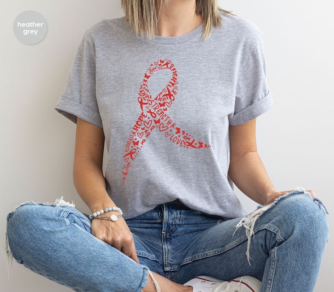 Red Ribbon Stroke Shirt, Stroke Awareness T-shirt, Stroke Survivor ...