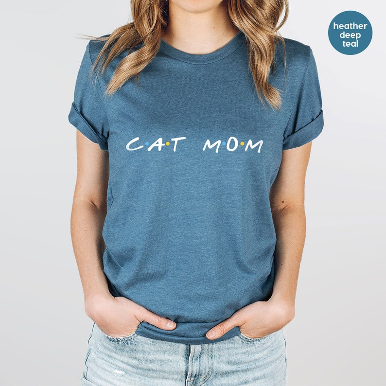 Cat Mom T-shirt, Cat Lover Graphic Tees, Cat Themed Gifts for Women ...