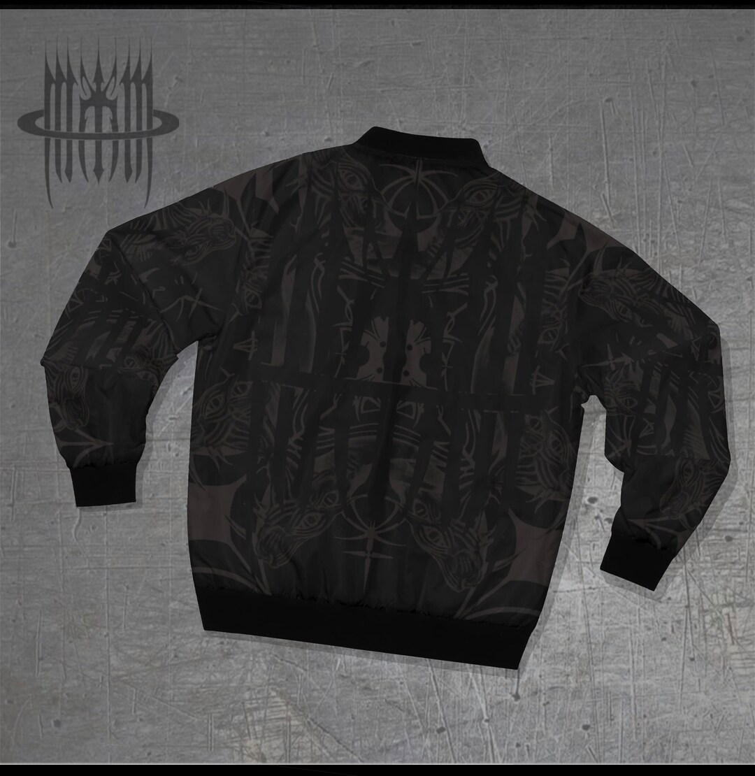 MK0KM Gothic Punk Printed Bomber Jacket Dark Cleanse. Perfect for Rave ...