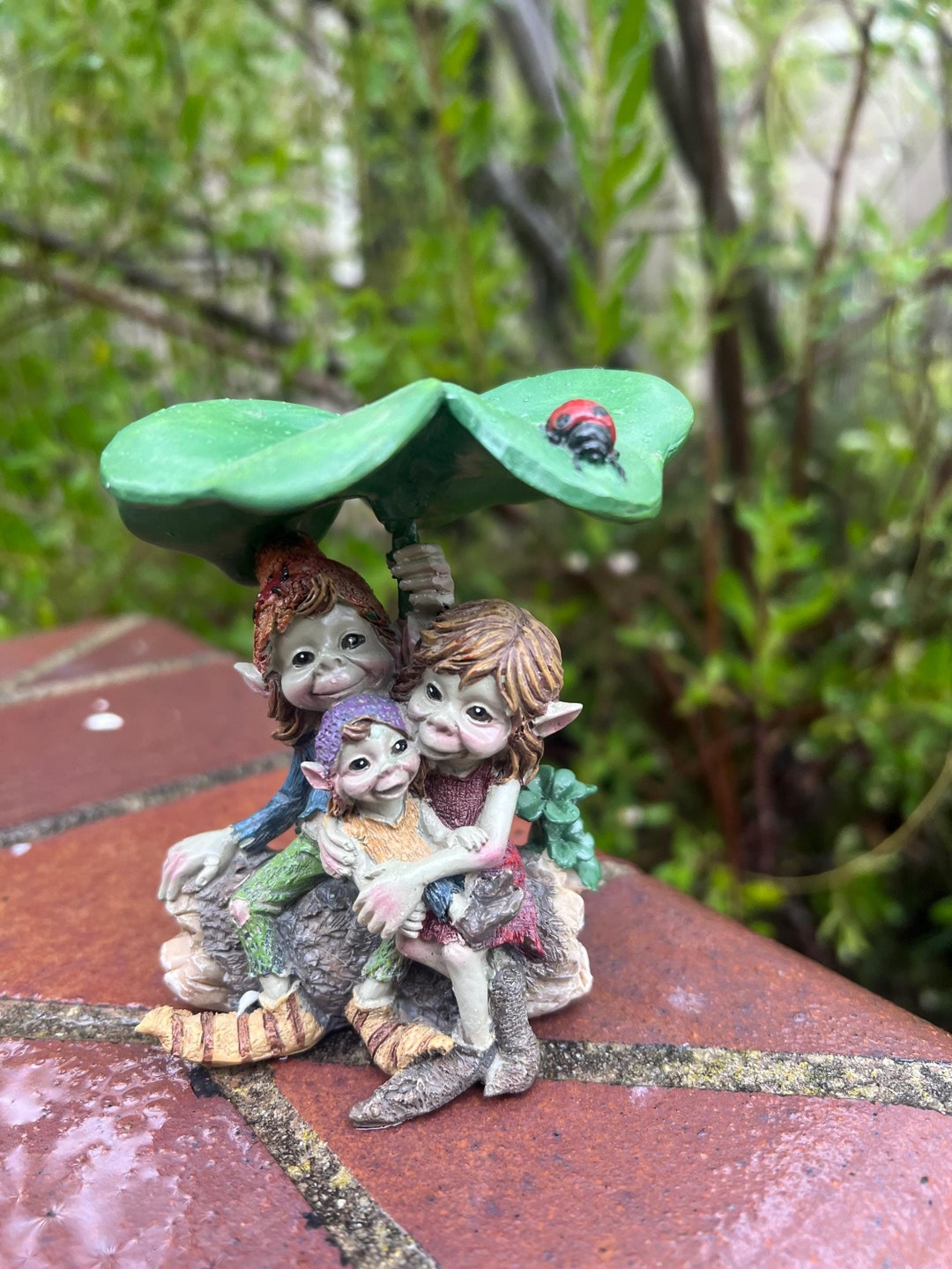 Resin Pixie Elf Family Garden Statue – Lawn Patio Décor - Etsy