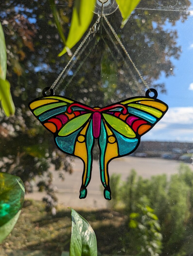 Suncatcher Moth - Resin Window Art - Etsy