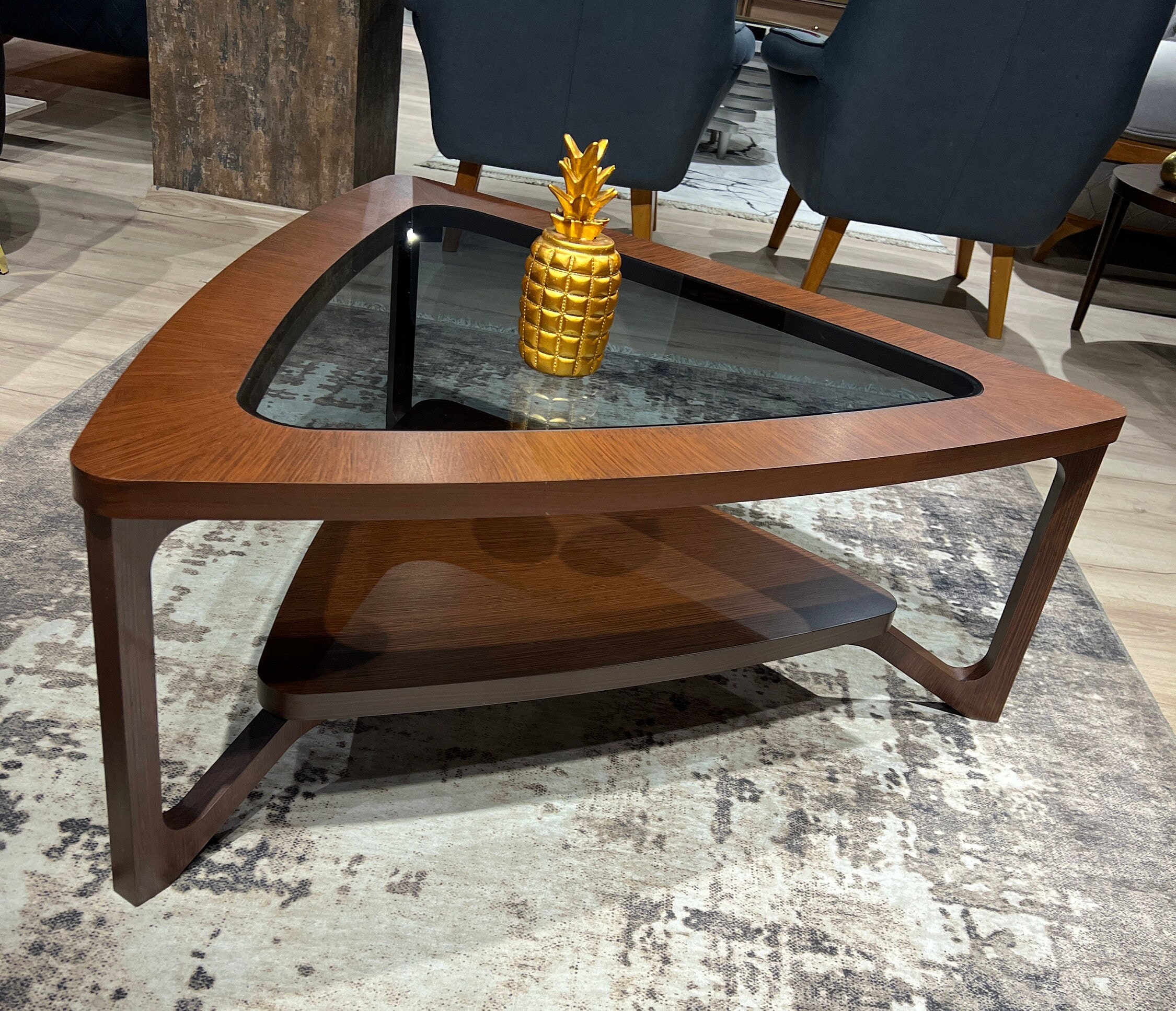 Triangle Coffee Table Modern Wood Coffee Table for Living - Etsy