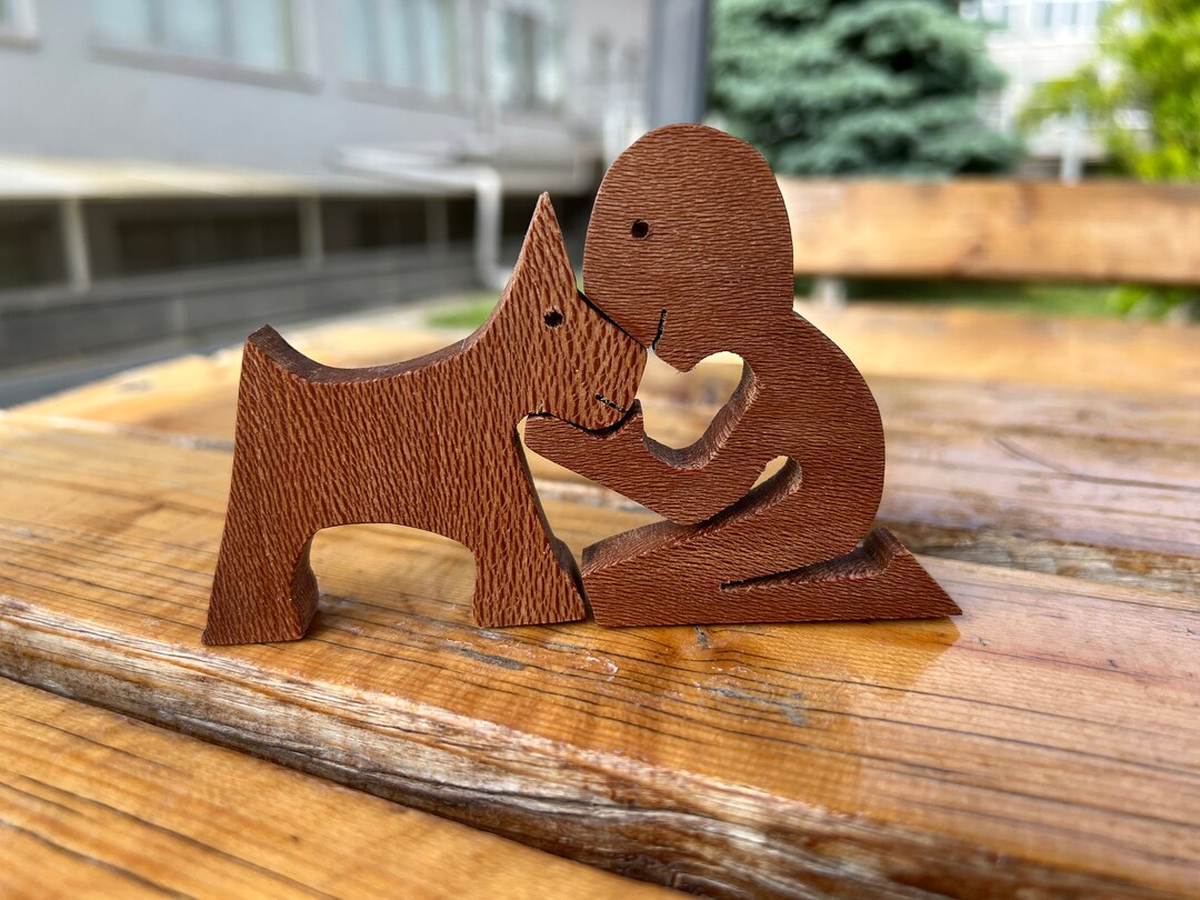 Handmade Wooden Puppy Wooden Dog Decor Sculptures Craft - Etsy