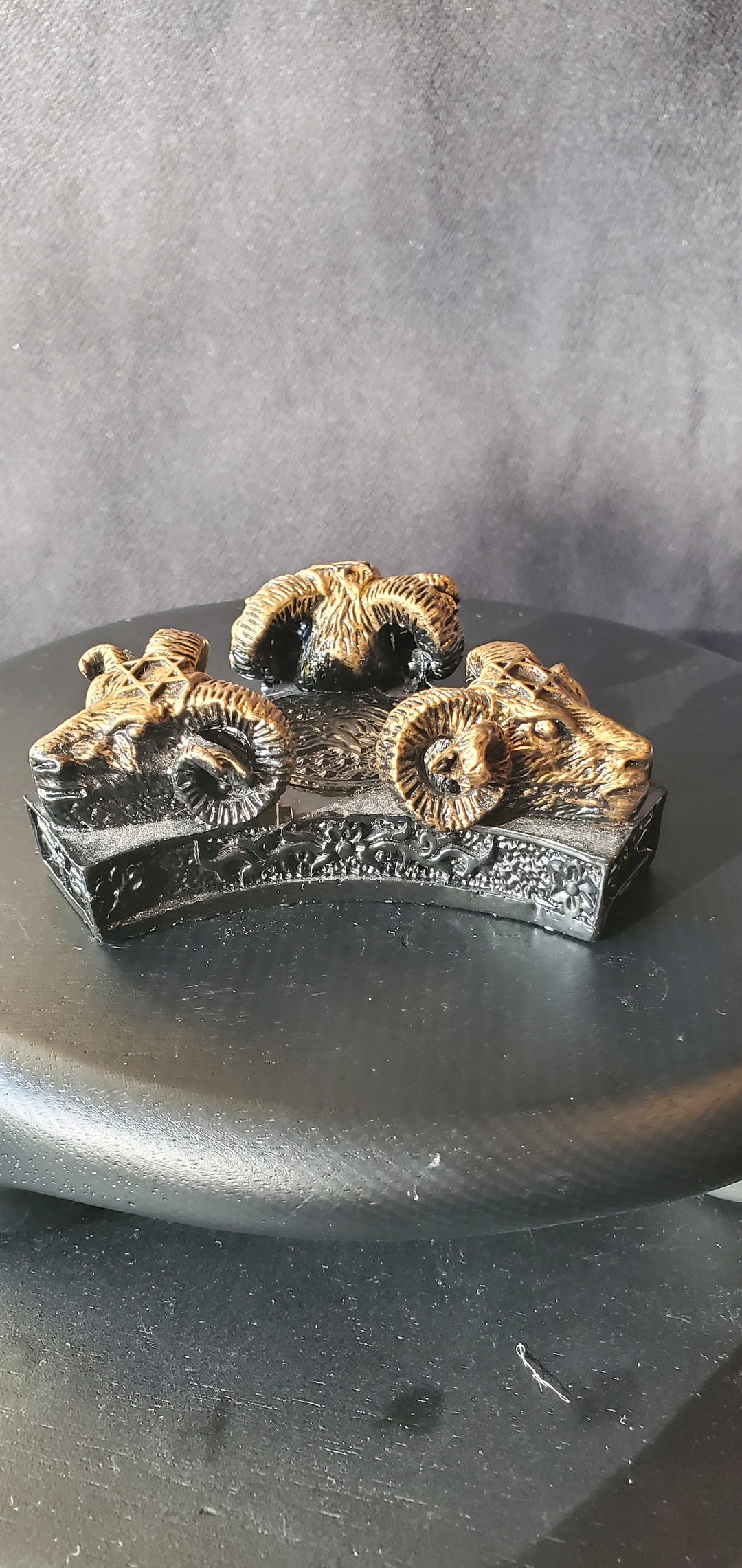 Three Satanic Ram Heads Sphere Holder - Etsy