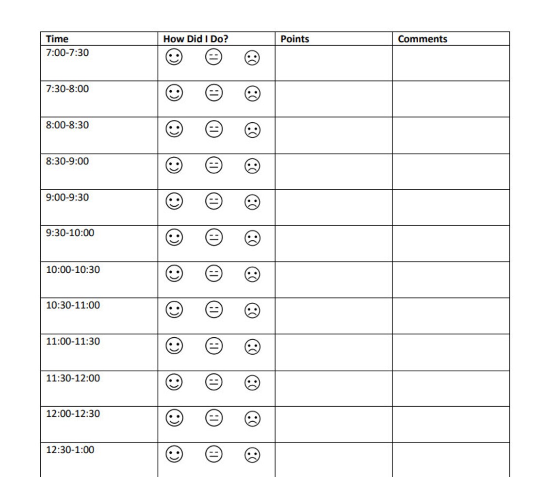 Point Chart, Behavior Point Chart Data Tracking, Behavior Tracking, IEP ...