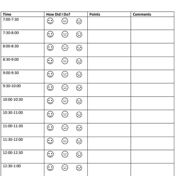 Behavior Chart - Etsy