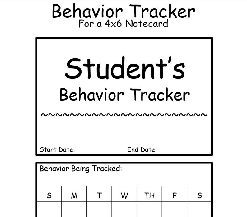Behavior Tracker, Sped, IEP, Behavior, Tracker, Notecard Tracker ...