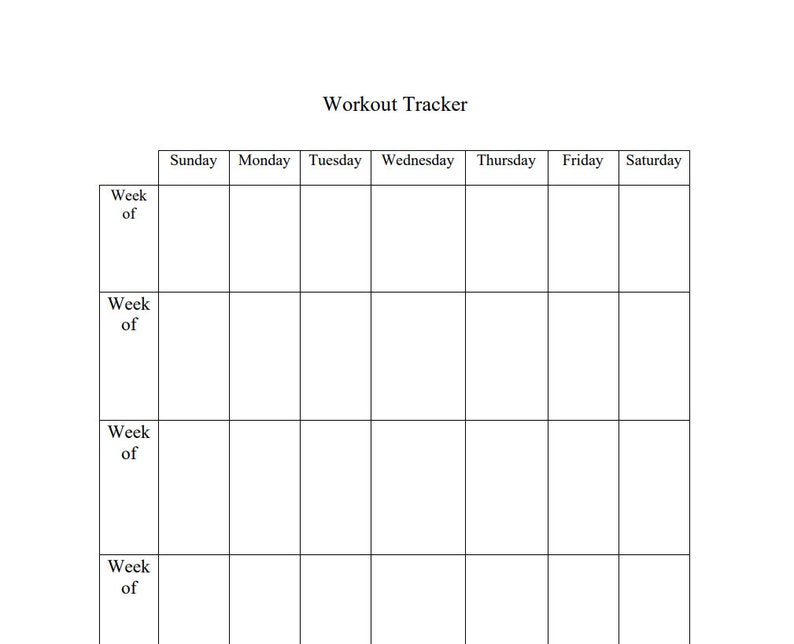 Workout Sticker Tracker - Etsy