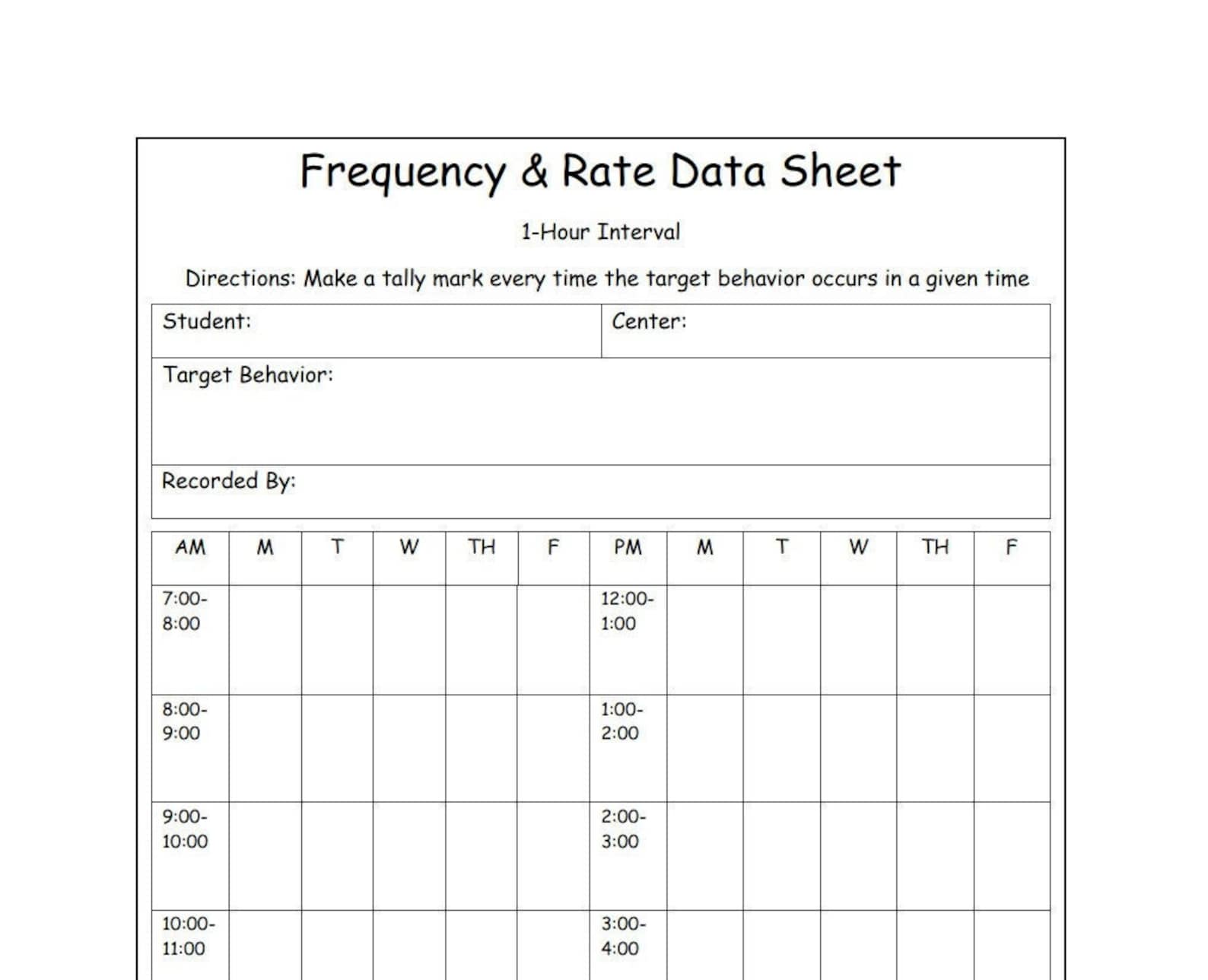 Frequency Tracker, Intensity Tracker, IEP, Sped, Behavior Tracker ...