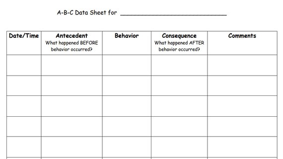 ABC Data Chart ABC Data Sheet Horizontal Data Sheet Data Etsy Canada