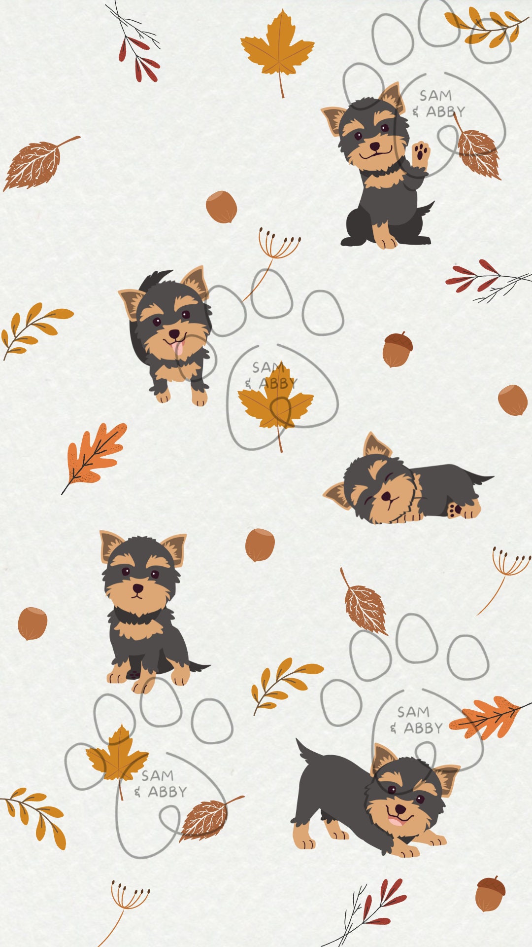 Yorkie Autumn Wallpaper - Etsy