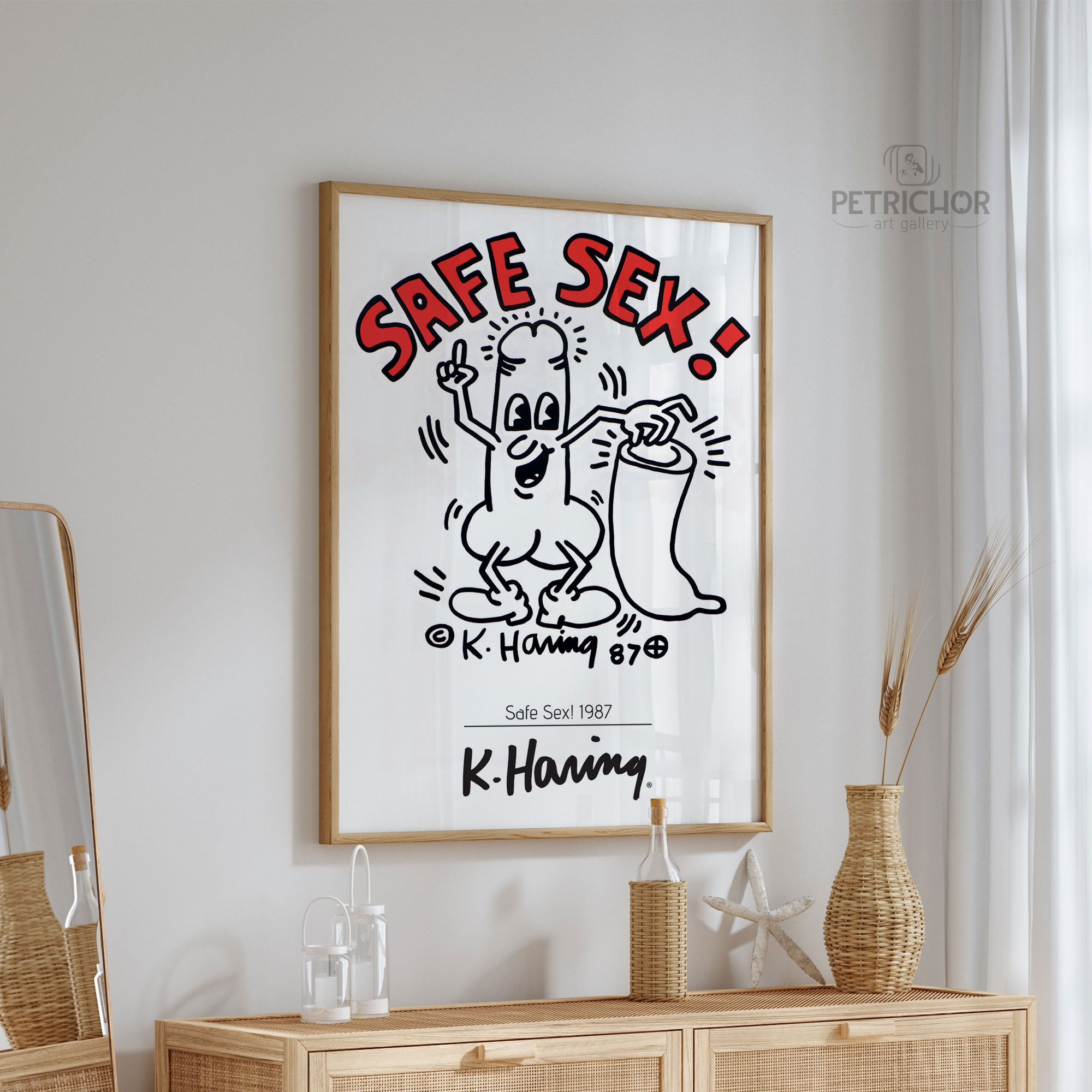 Keith Haring Poster, Safe Sex 1987, Home Wall Decor, Poster Print ...