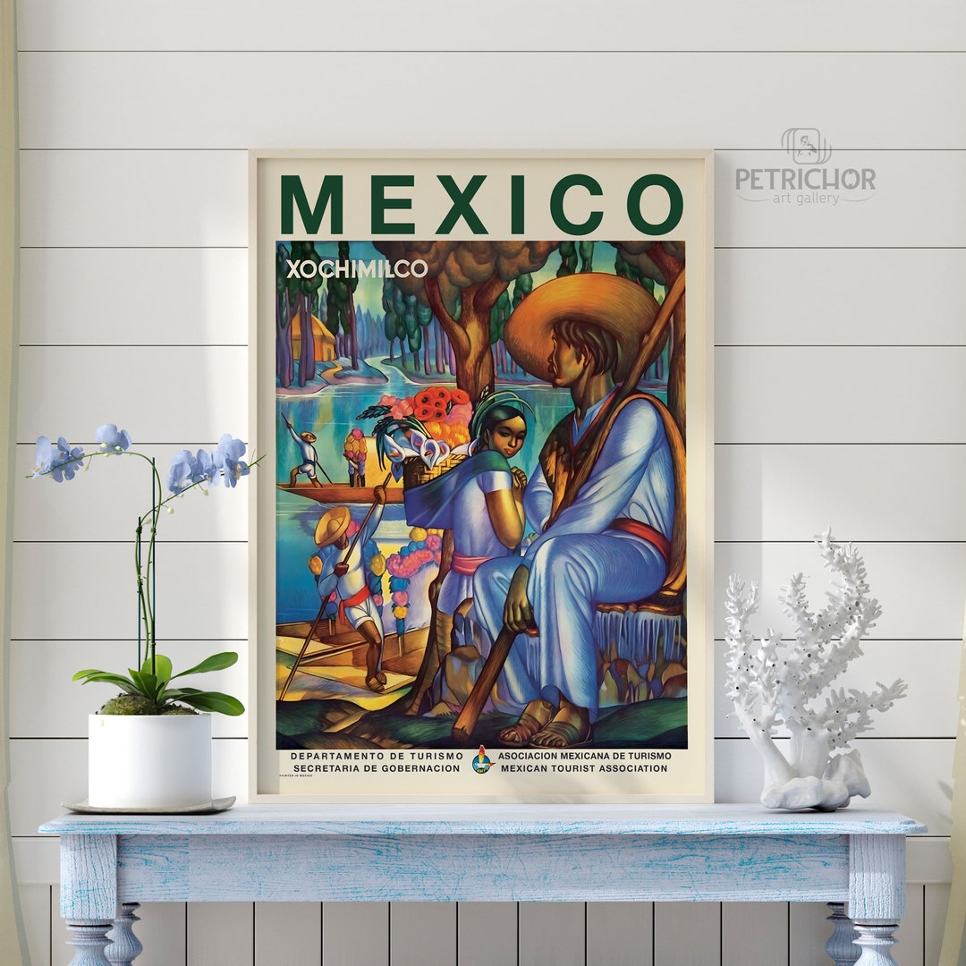 Mexican Print boho Wall Decor Retro Poster Mexico Travel Art Mexican ...