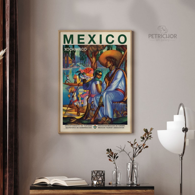 Mexican Print boho Wall Decor Retro Poster Mexico Travel Art Mexican ...
