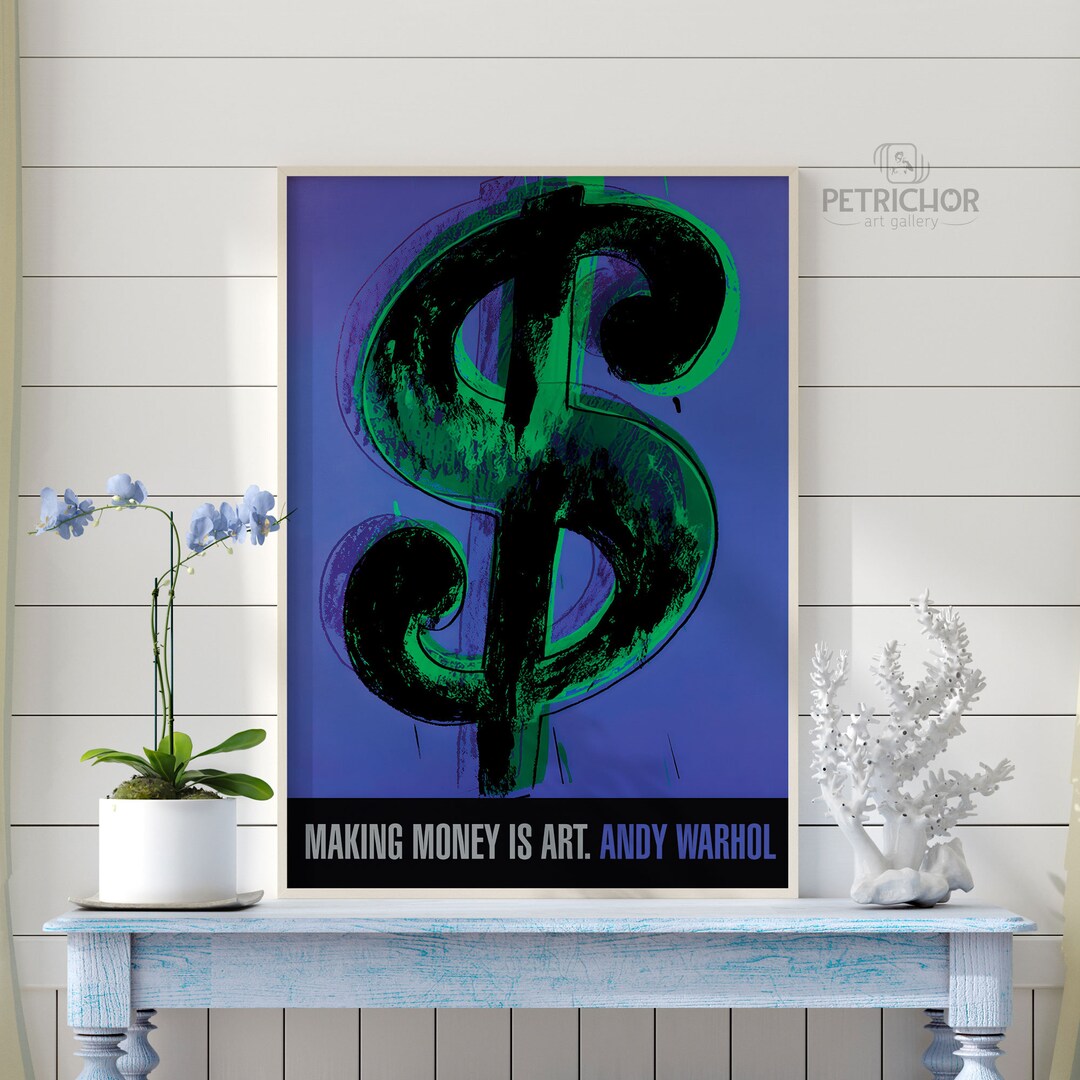 Andy Warhol Art Print, 1 Dollar Poster, Warhol Exhibition, Pop Art ...