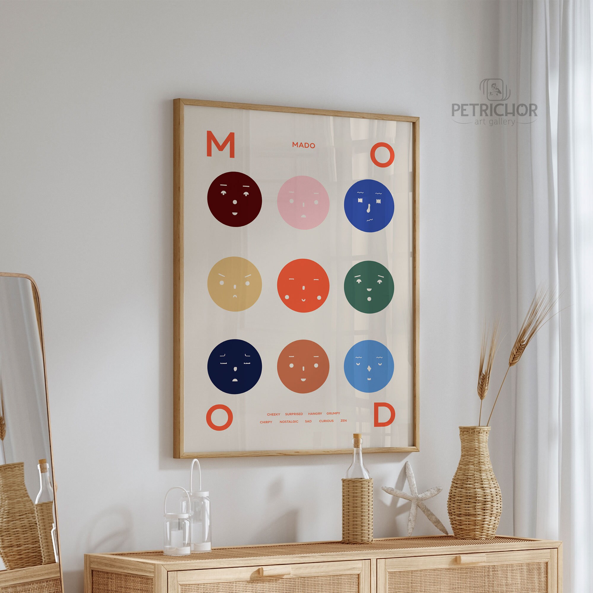 Mado Poster Nine Moods Retro Print Aesthetic Wall Decor home Wall ...