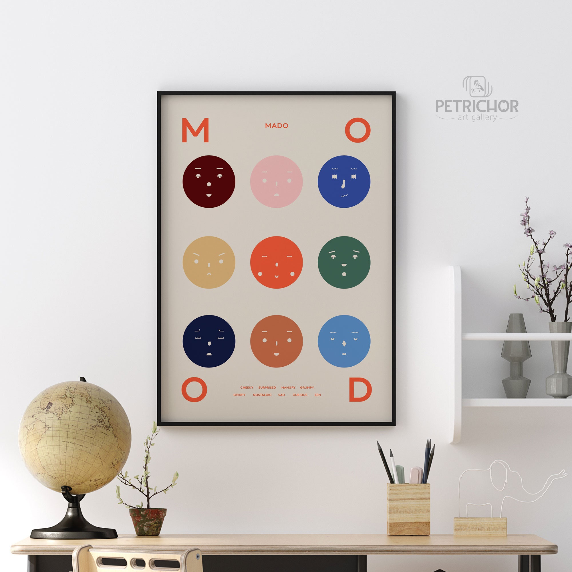 Mado Poster Nine Moods Retro Print Aesthetic Wall Decor home Wall ...
