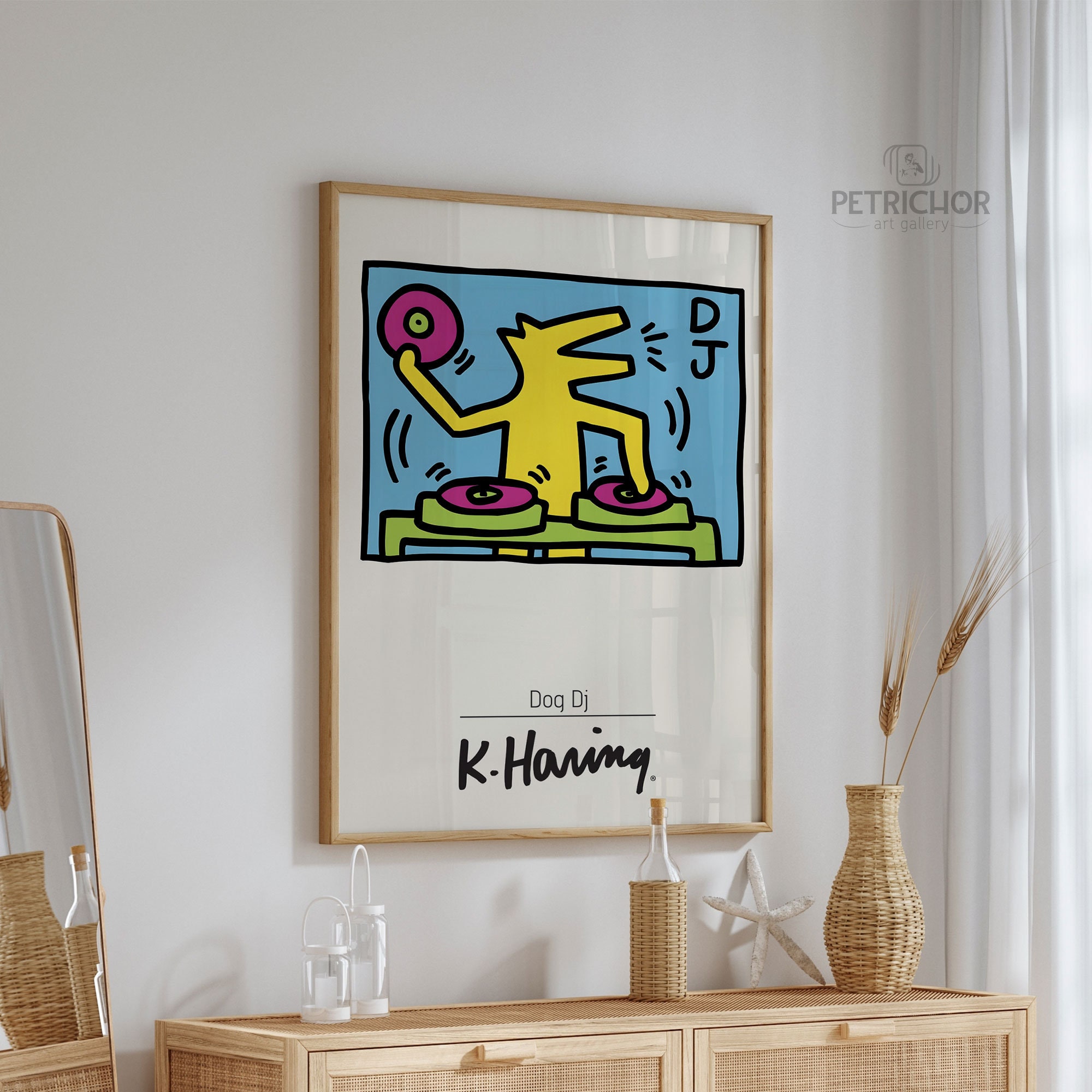 Keith Haring Poster Haring Dog DJ Print Haring Exhibition - Etsy