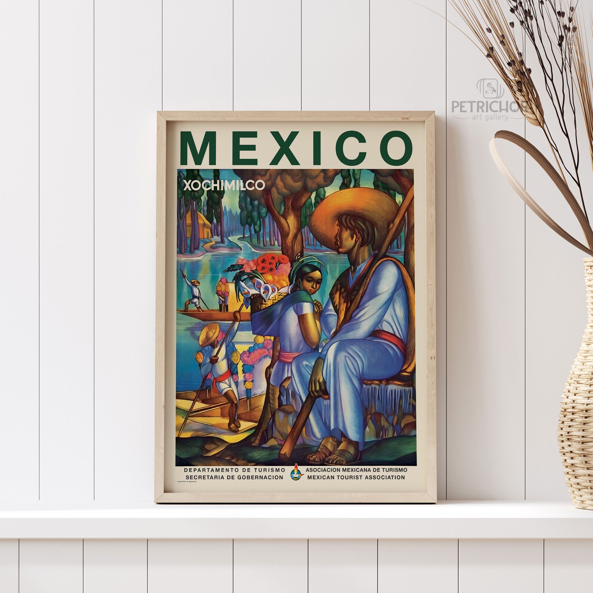 Mexican Print boho Wall Decor Retro Poster Mexico Travel Art Mexican ...