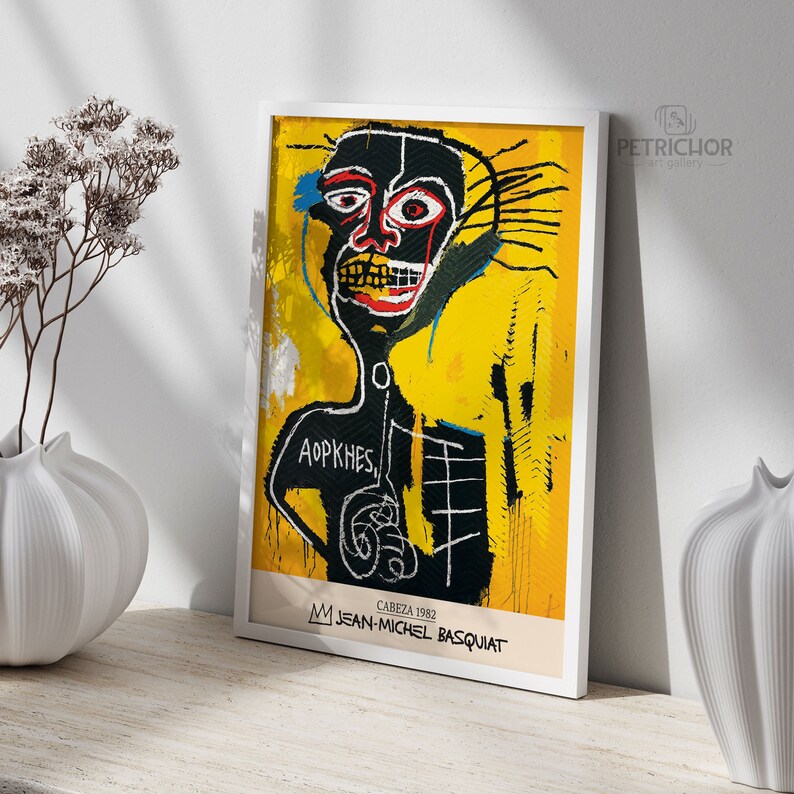 Basquiat Poster Cabeza Basquiat Exhibition Pop Art Print - Etsy