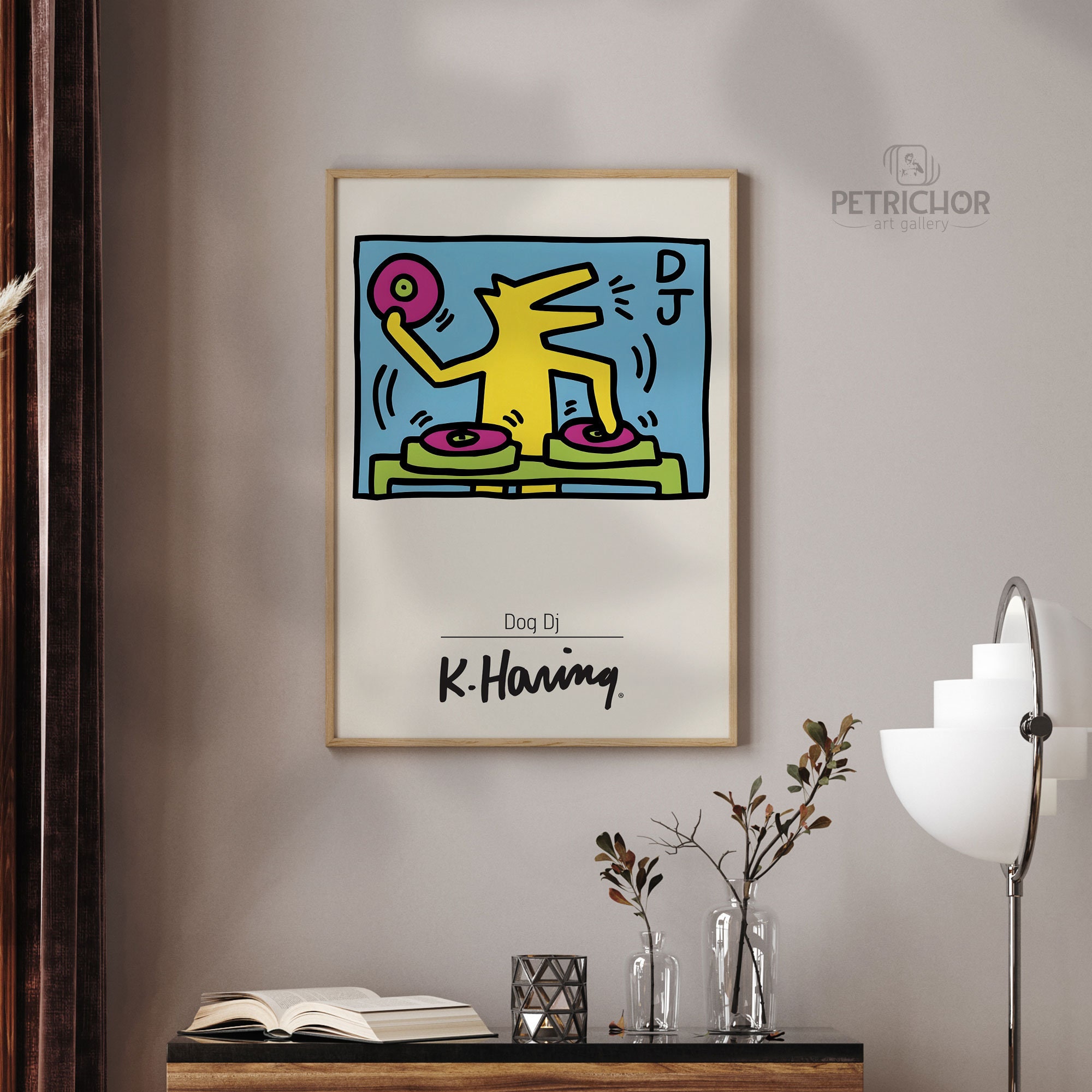 Keith Haring Poster Haring Dog DJ Print Haring Exhibition - Etsy