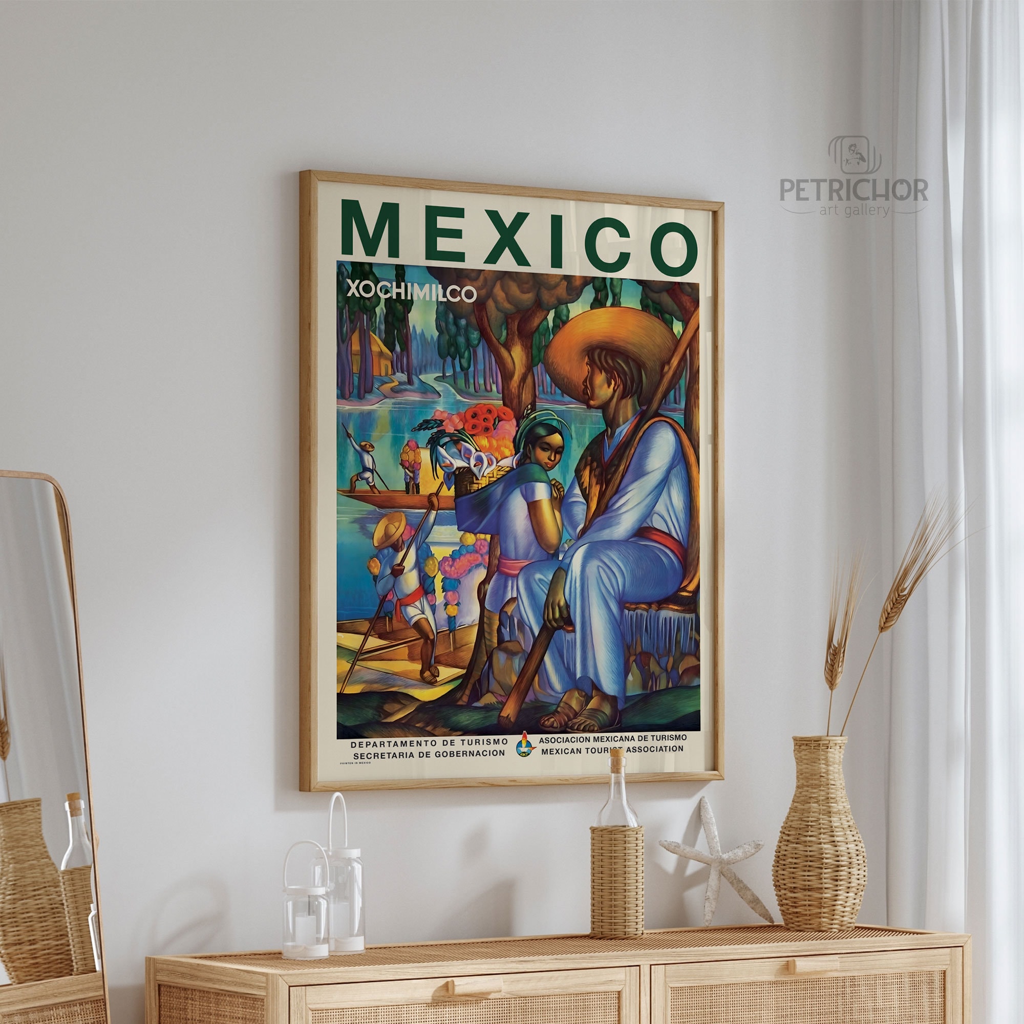 Mexican Print boho Wall Decor Retro Poster Mexico Travel Art Mexican ...