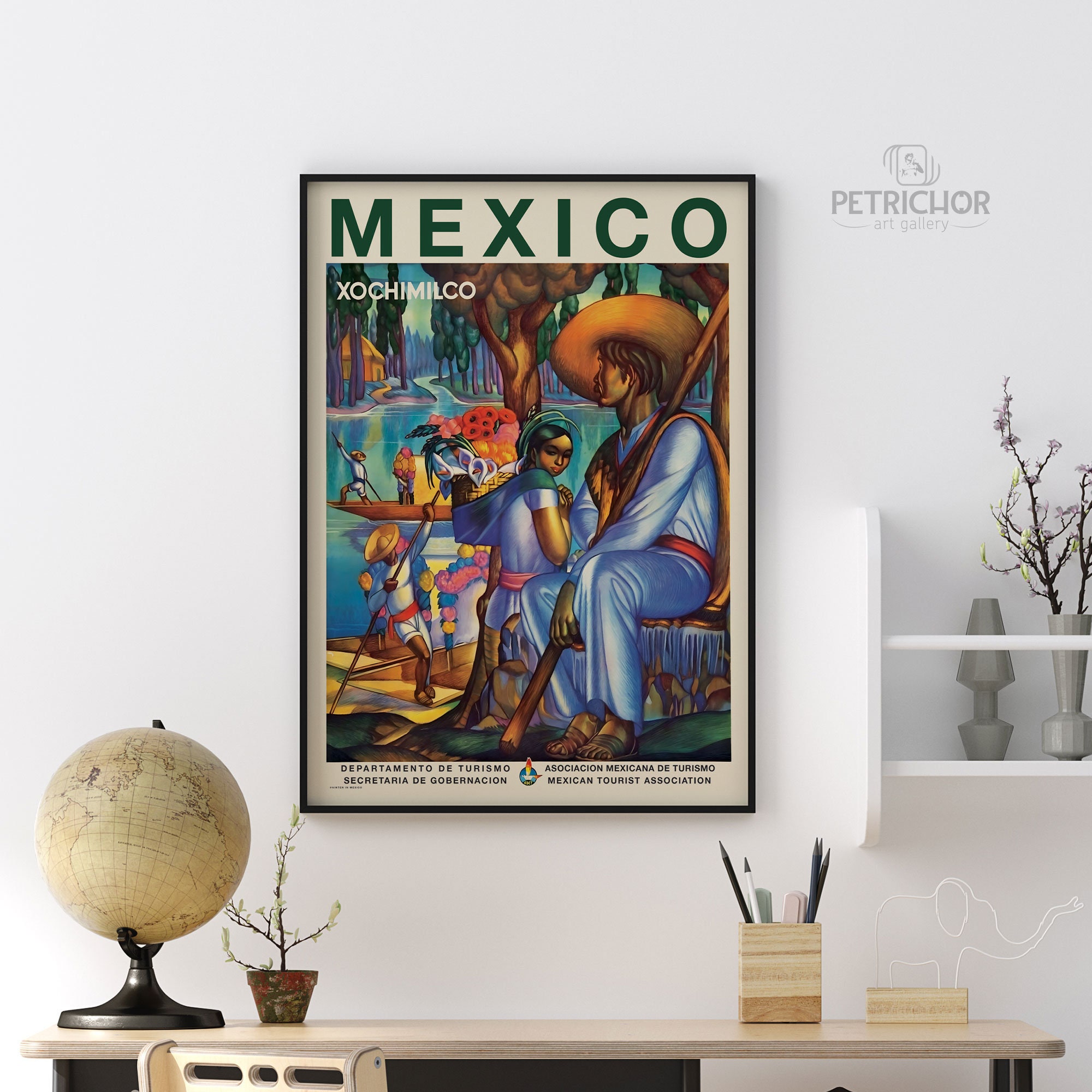 Mexican Print boho Wall Decor Retro Poster Mexico Travel Art Mexican ...