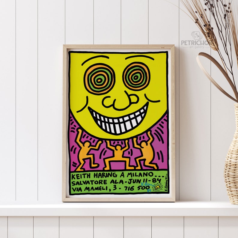 Keith Haring Art, Keith Haring a Milano 1984, Pop Art Poster, Haring ...
