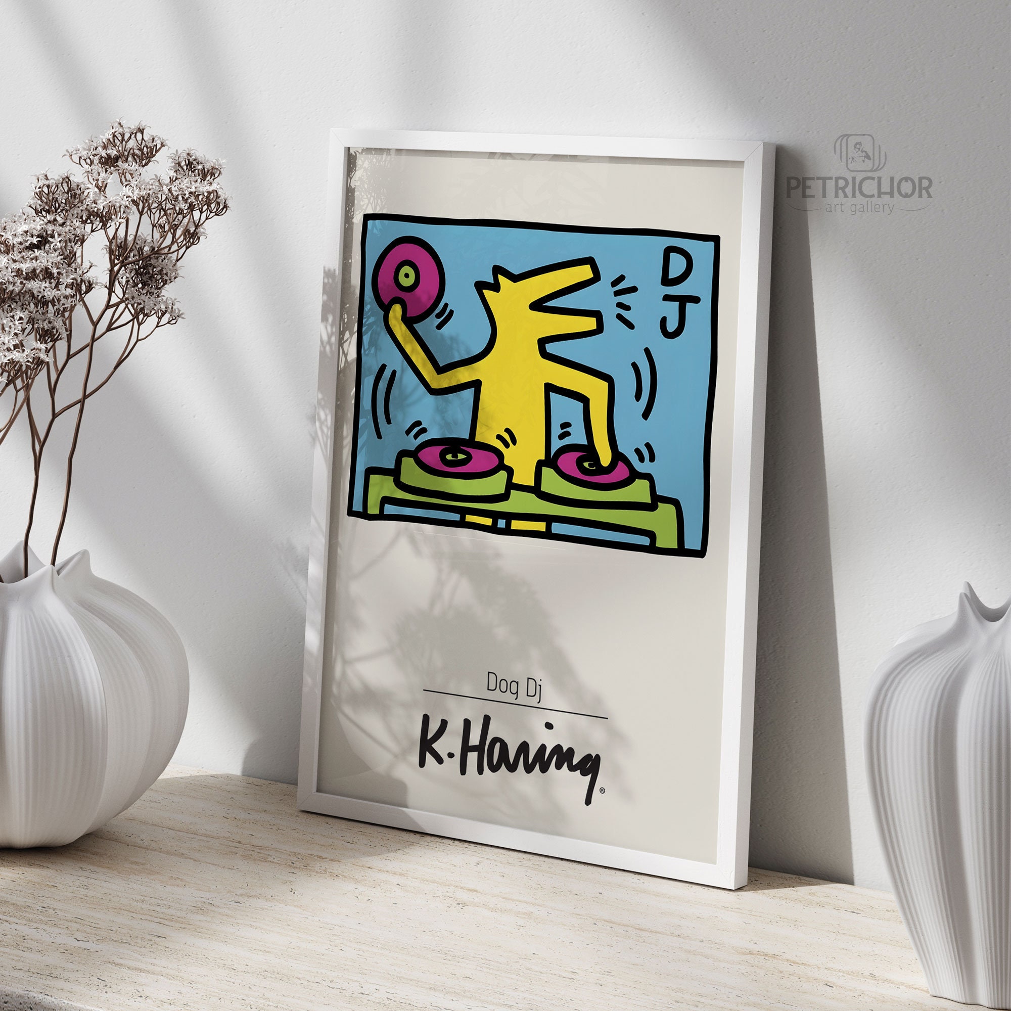 Keith Haring Poster Haring Dog DJ Print Haring Exhibition - Etsy
