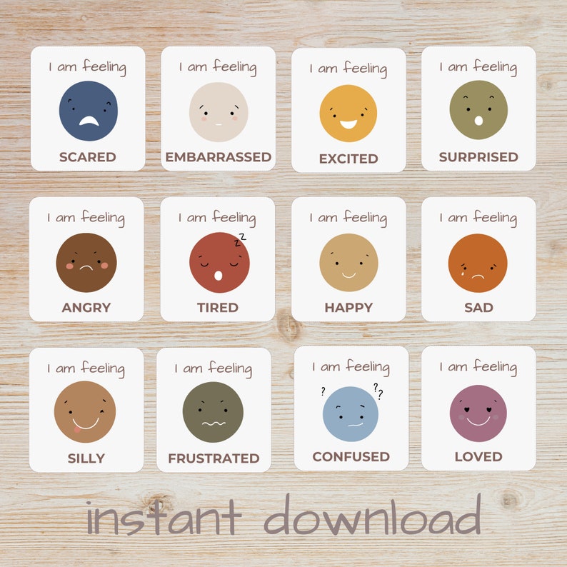 Feelings Flash Cards Printable, I Know My Feelings, Children ...