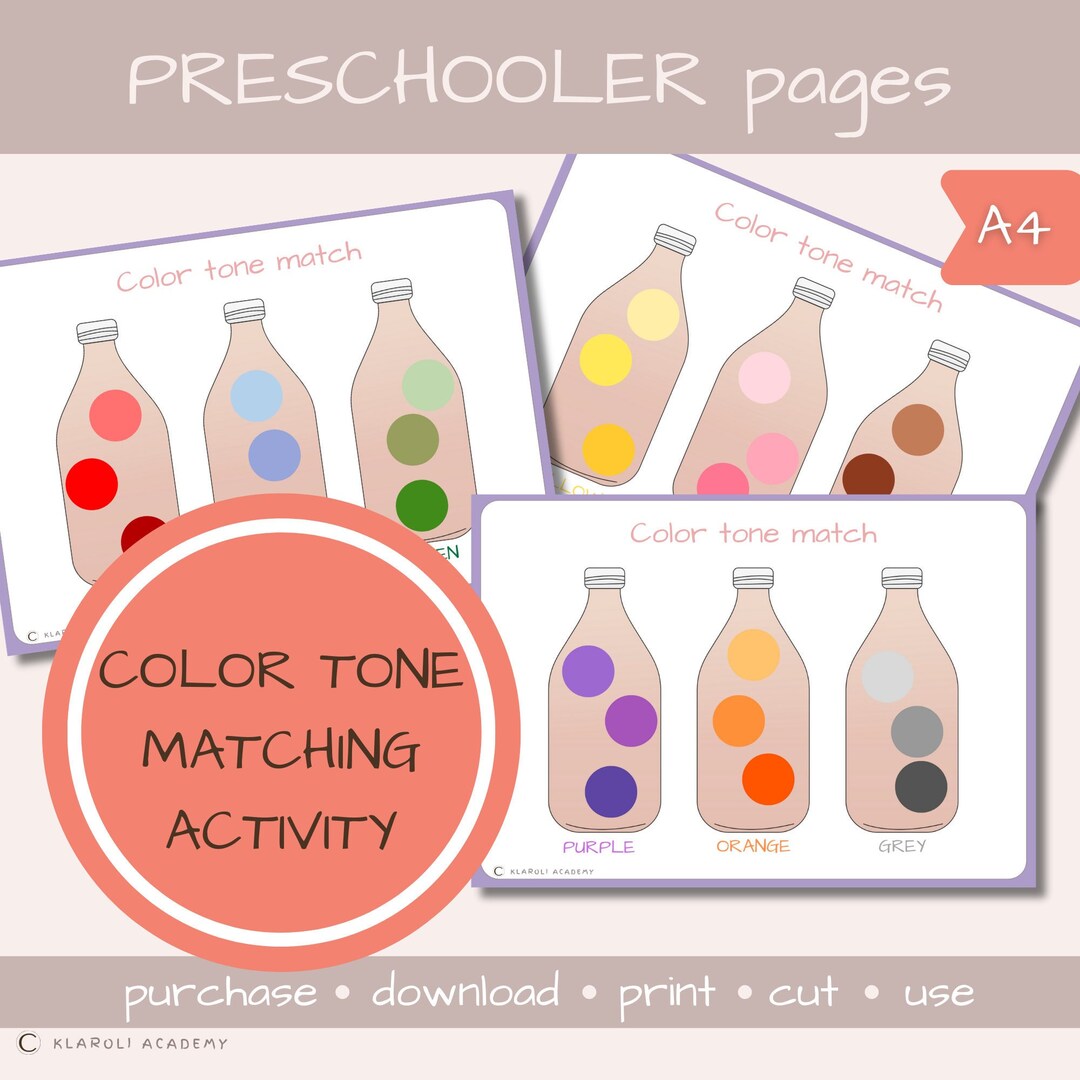 Preschooler Printable Color Matching Game, Sensorial Montessori ...