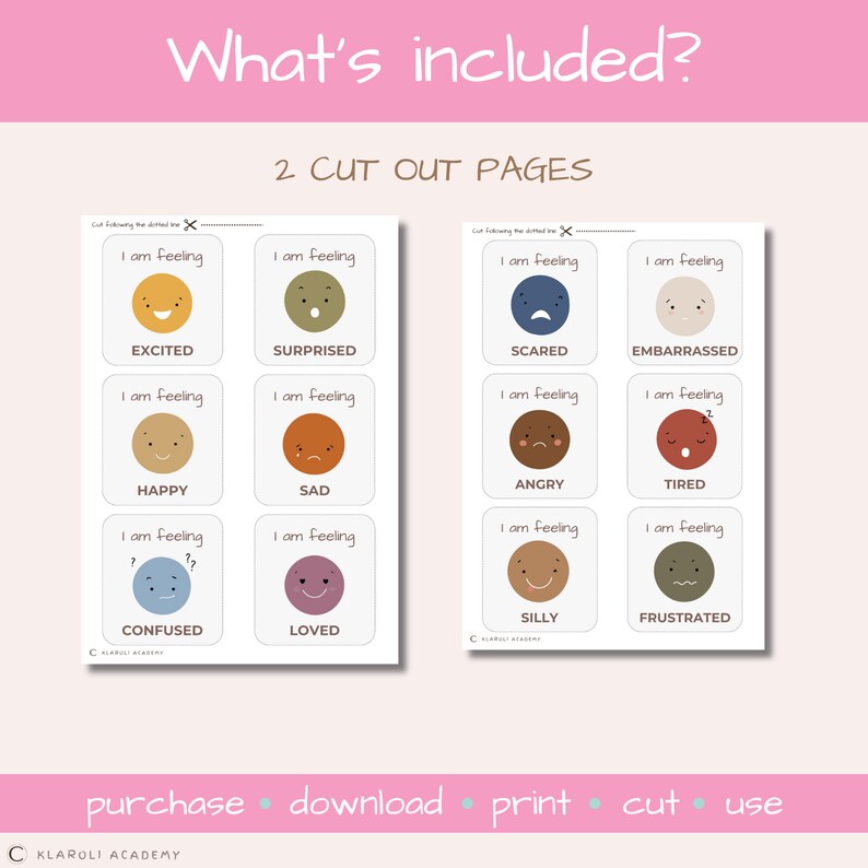 Feelings Flash Cards Printable, I Know My Feelings, Children ...