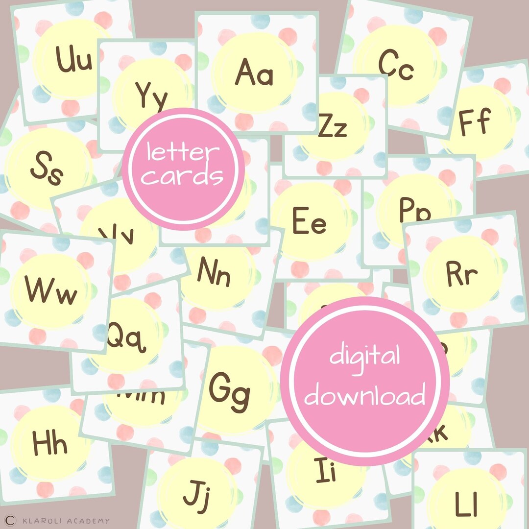 Preschooler Alphabet Cards, Printable Learning Set, English Alphabet ...