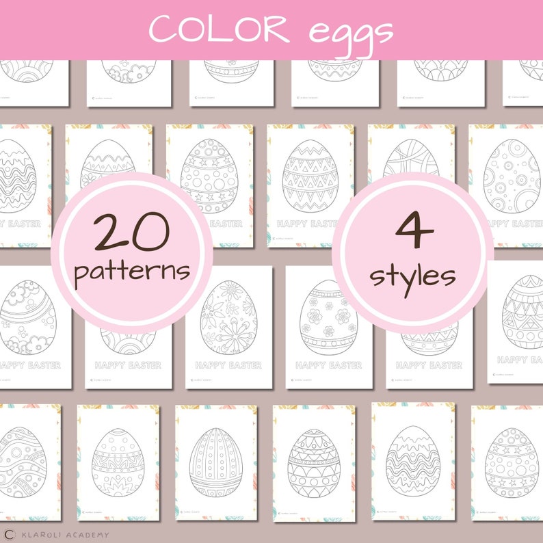 Printable Easter Coloring and Trace and Color Pages, Instant Download ...