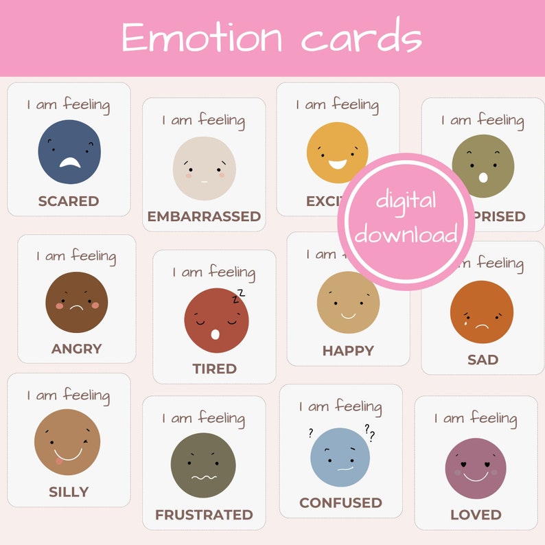 Feelings Flash Cards Printable, I Know My Feelings, Children ...