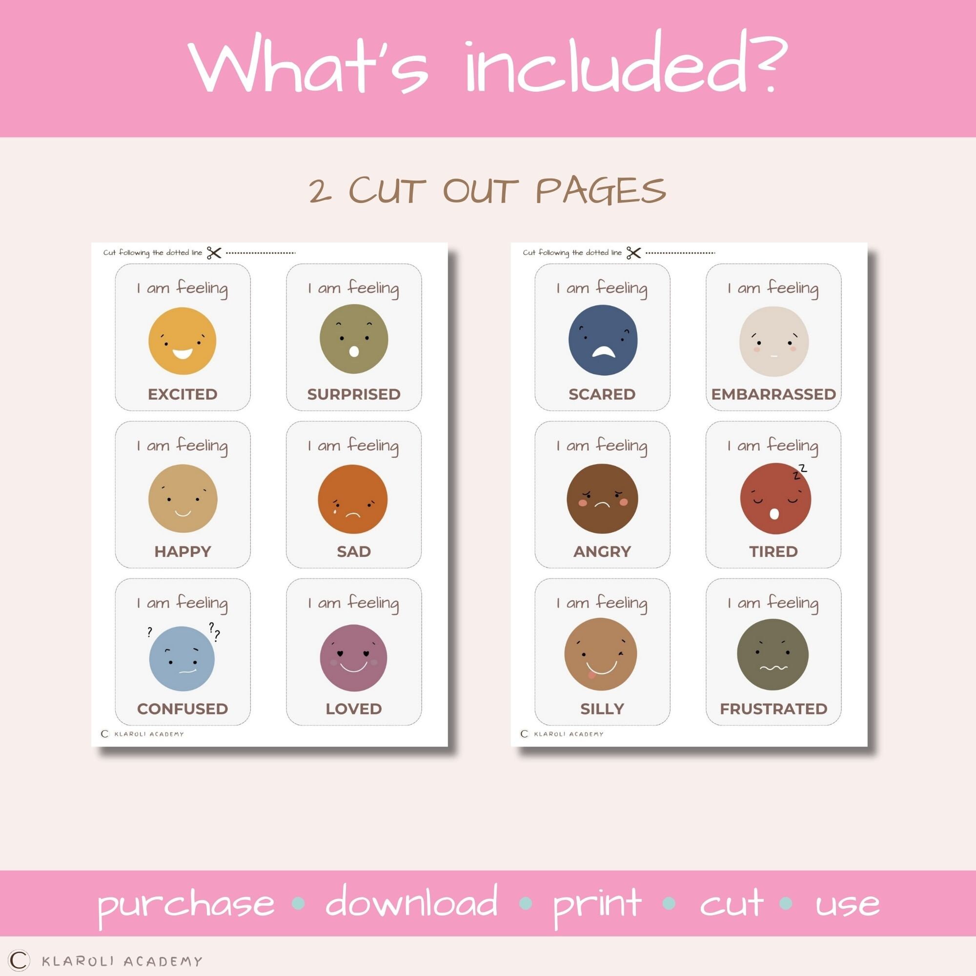 Feelings Flash Cards Printable, I Know My Feelings, Children ...