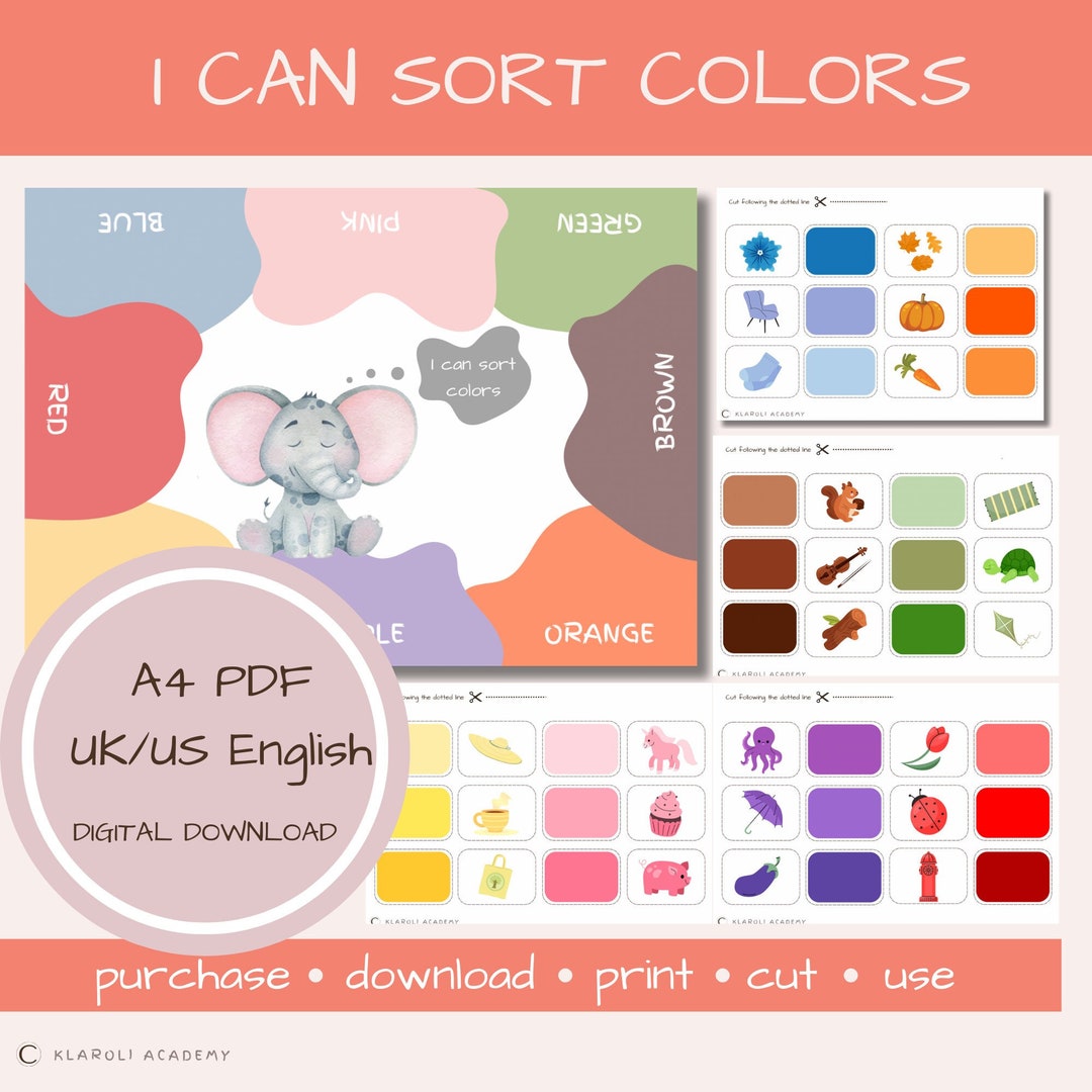 Preschooler Printable Color Matching Game, Sensorial Montessori ...